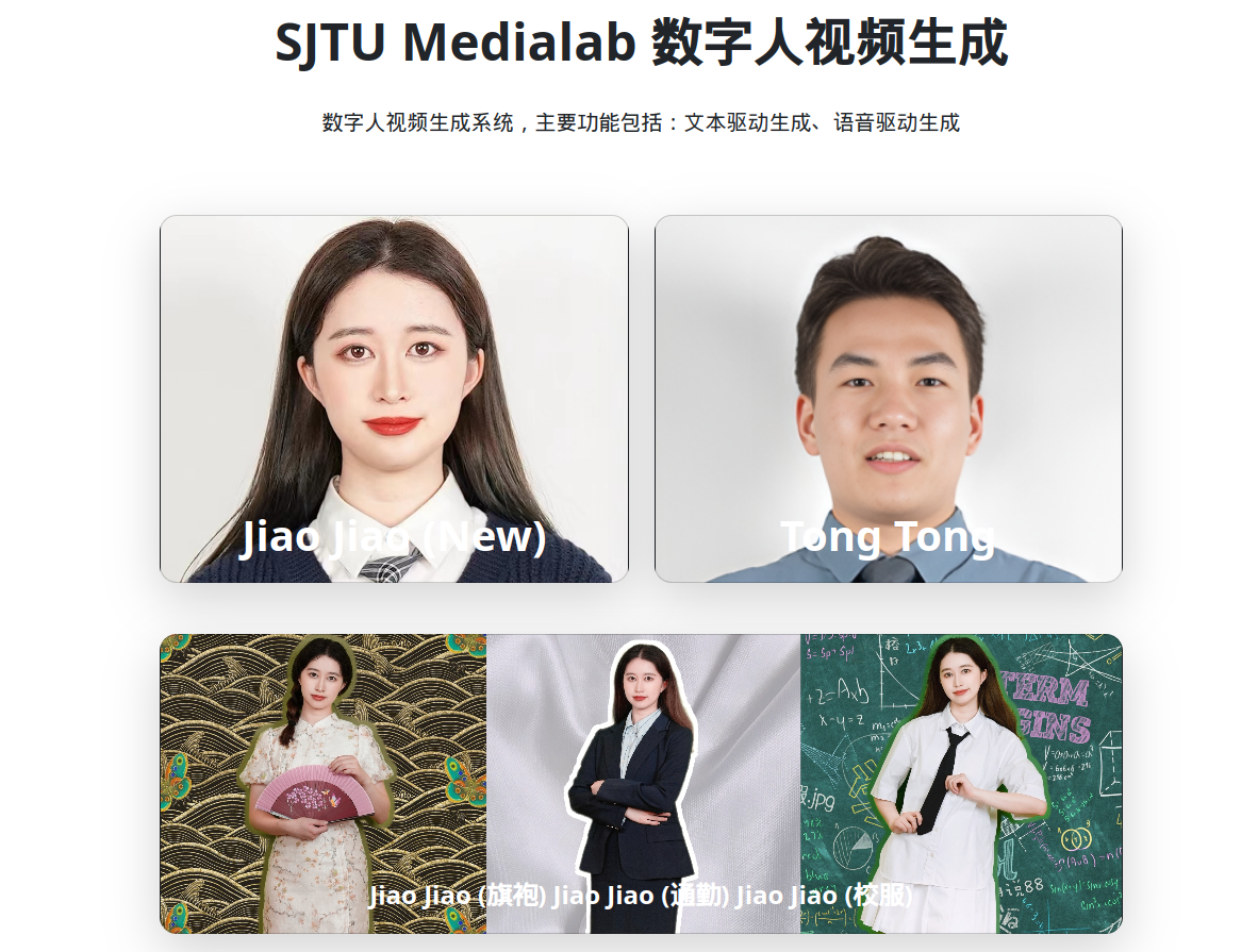 Digital Human Video Generation | SJTU Media Lab